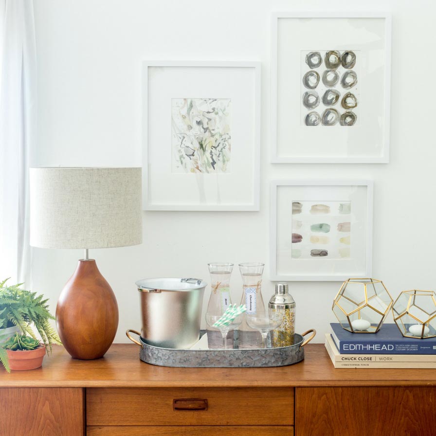 How To Create A Bar Cart Vignette Without A Cart | Fun365