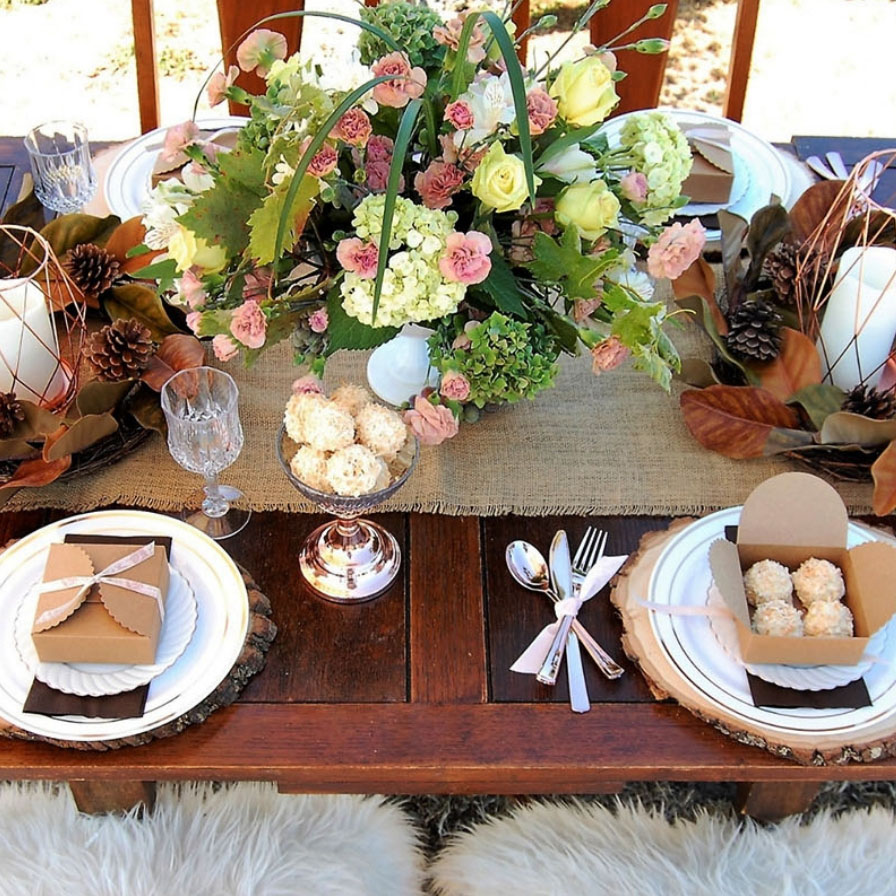 Rose Gold & Rustic Fall Tablescape | Fun365