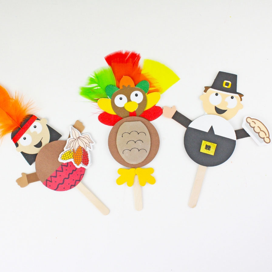 Thanksgiving Popsicle Stick Puppets | Fun365