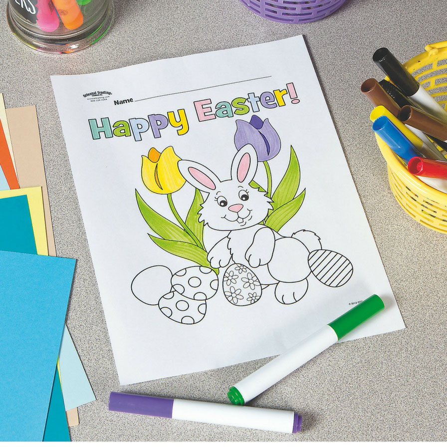 Happy Easter Bunny Free Printable Coloring Page | Fun365