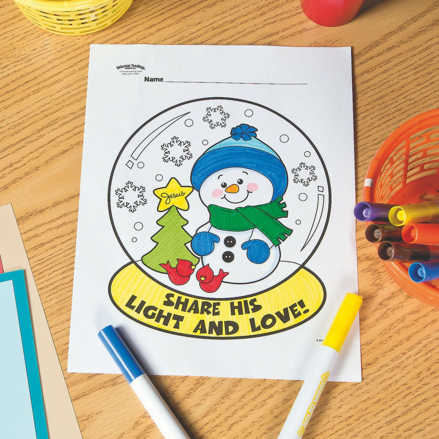 Share His Light Snowman Free Printable Coloring Page | Fun365