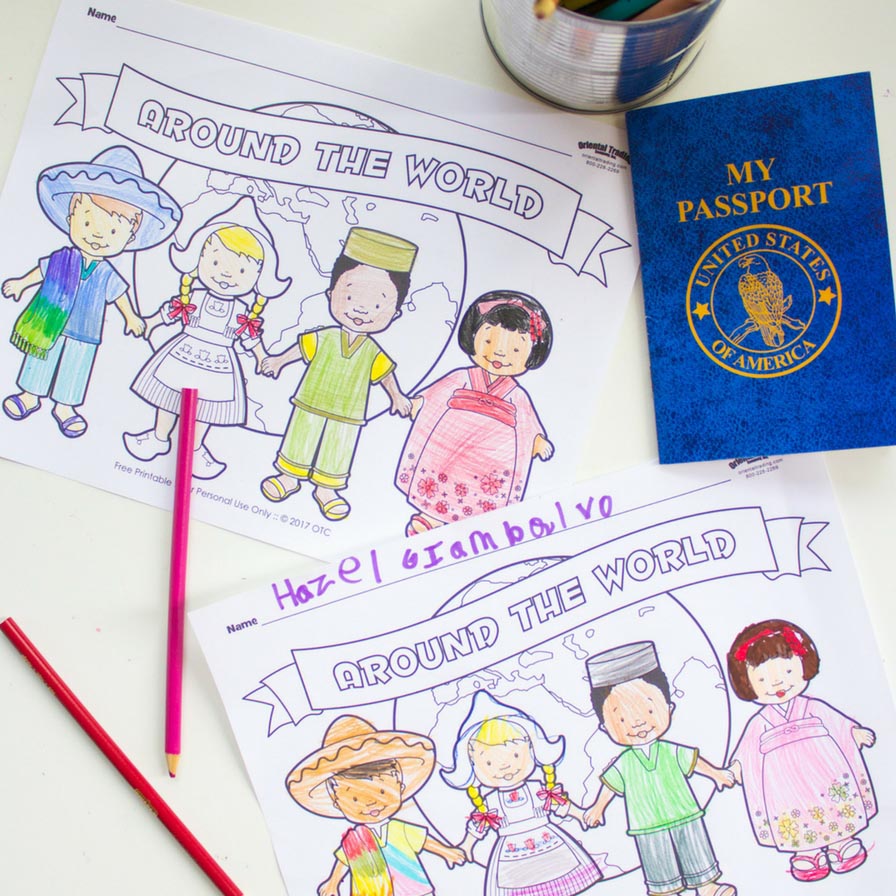All Around the World Free Printable Coloring Page | Fun365