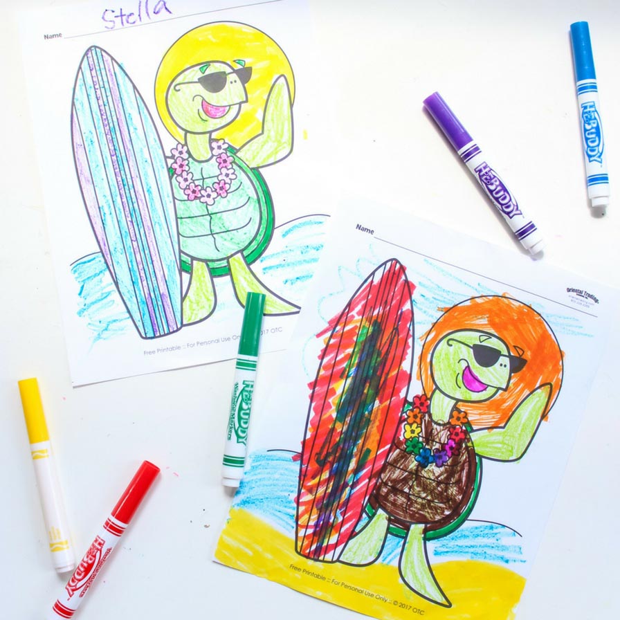 Splish! Splash! Luau Free Printable Coloring Page | Fun365