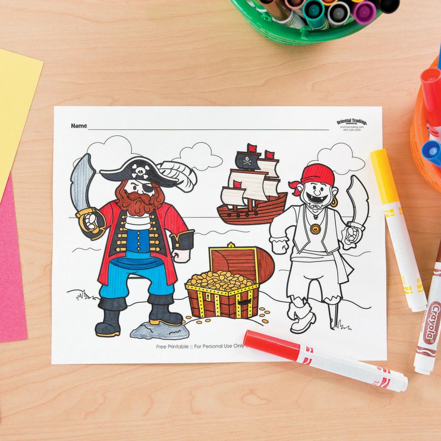 Pirate Free Printable Coloring Page | Fun365