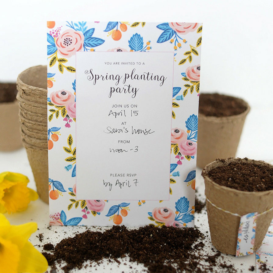 Spring Planting Party Printable Invitations | Fun365