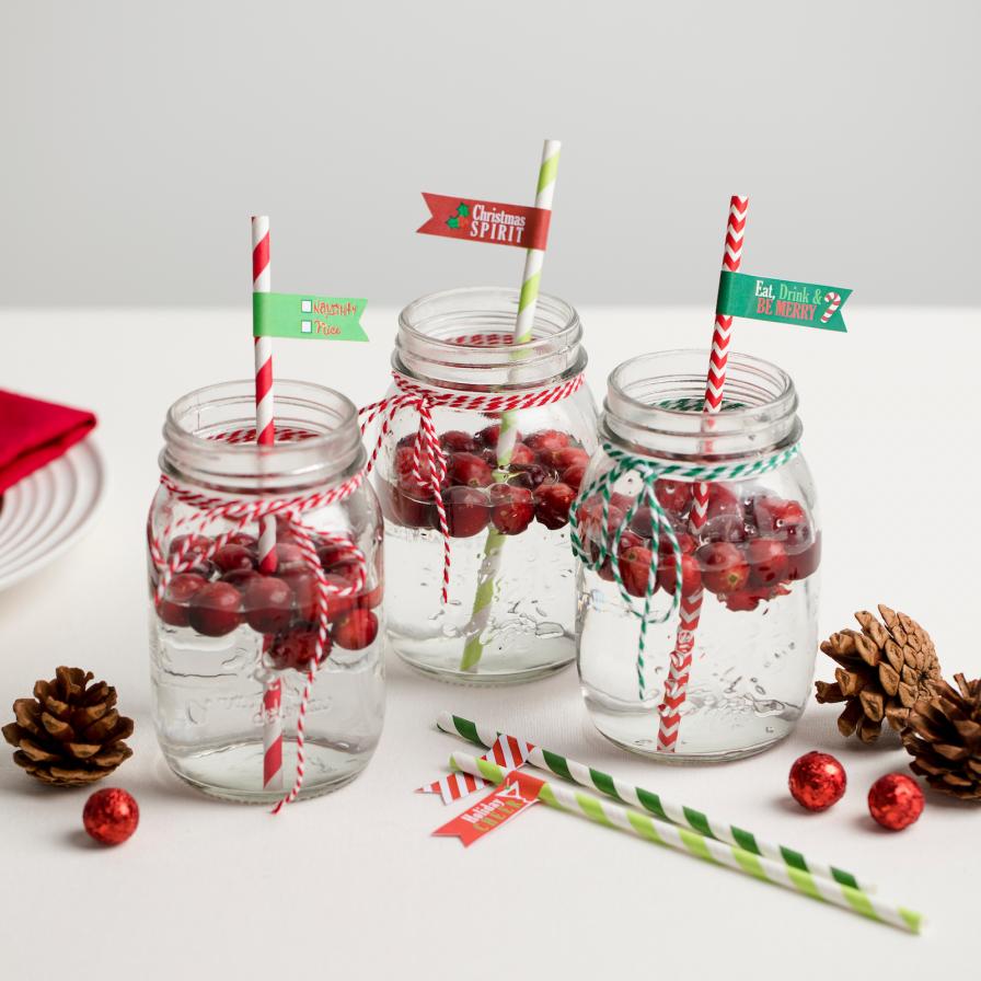 Free Printable Holiday Straw Tags | Fun365