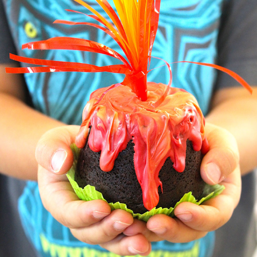 Easy Erupting Volcano Cupcakes | Fun365