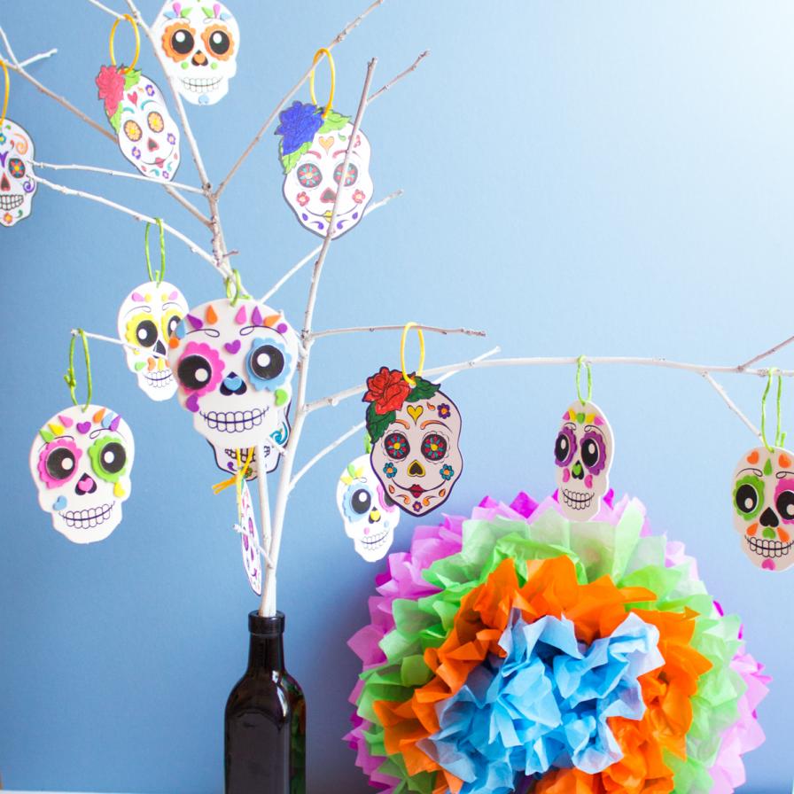 DIY Day of the Dead Ornament Tree | Fun365