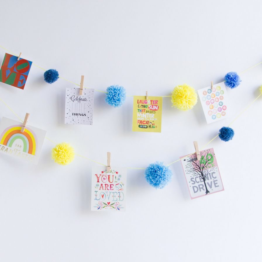 DIY Pom Pom and Clothespin Garland | Fun365