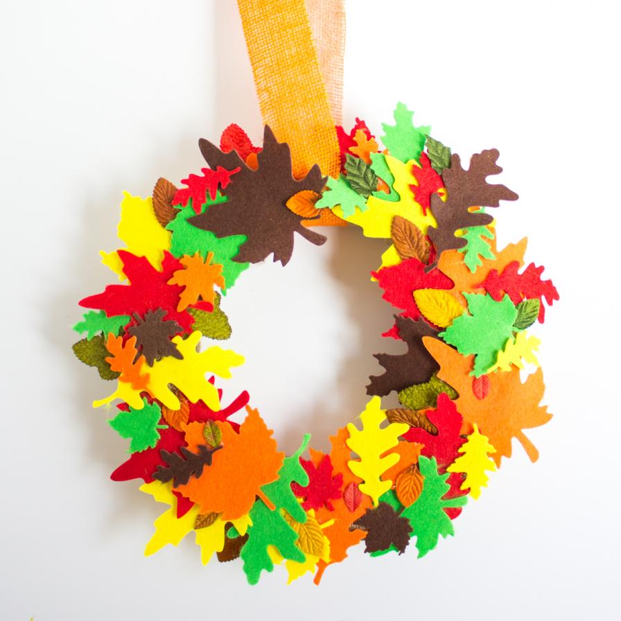 Colorful Fall Leaf Wreath | Fun365