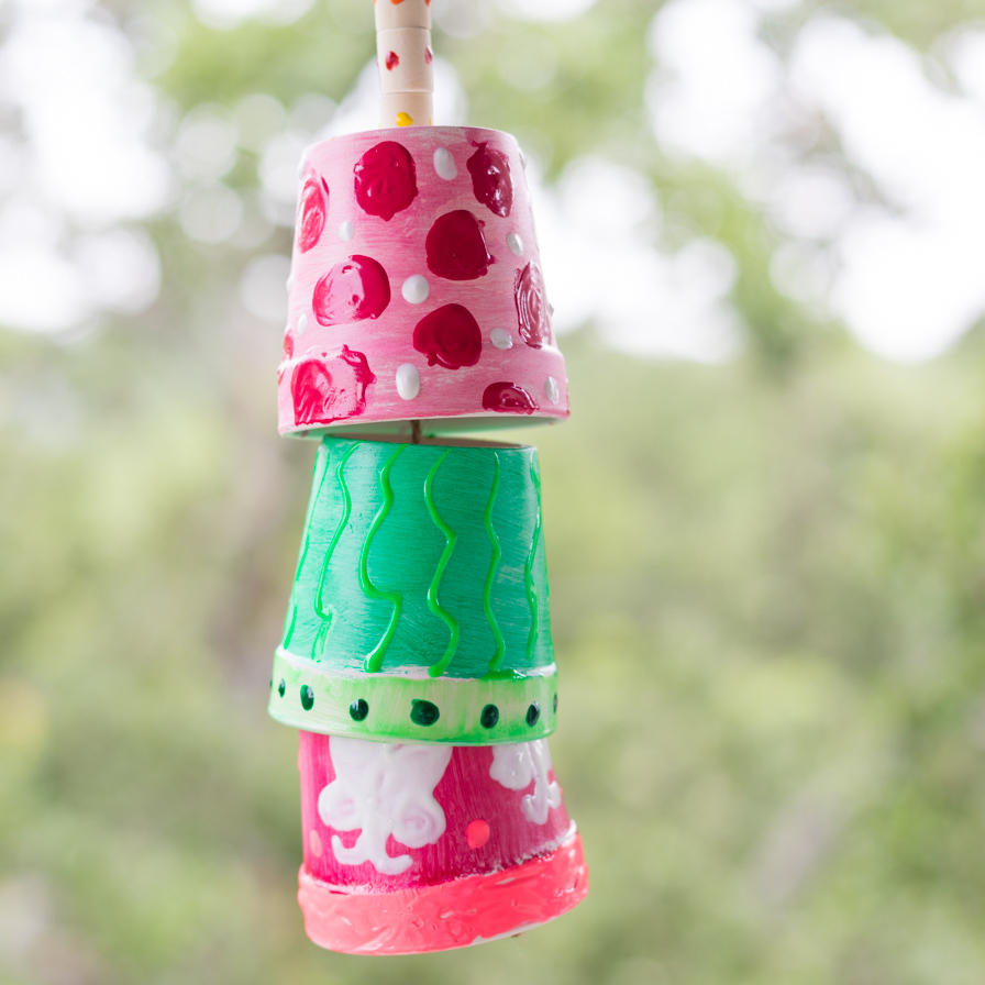 Flower Pot Wind Chime Craft Ceramic Wind Chimes & Flower Pots (Ages