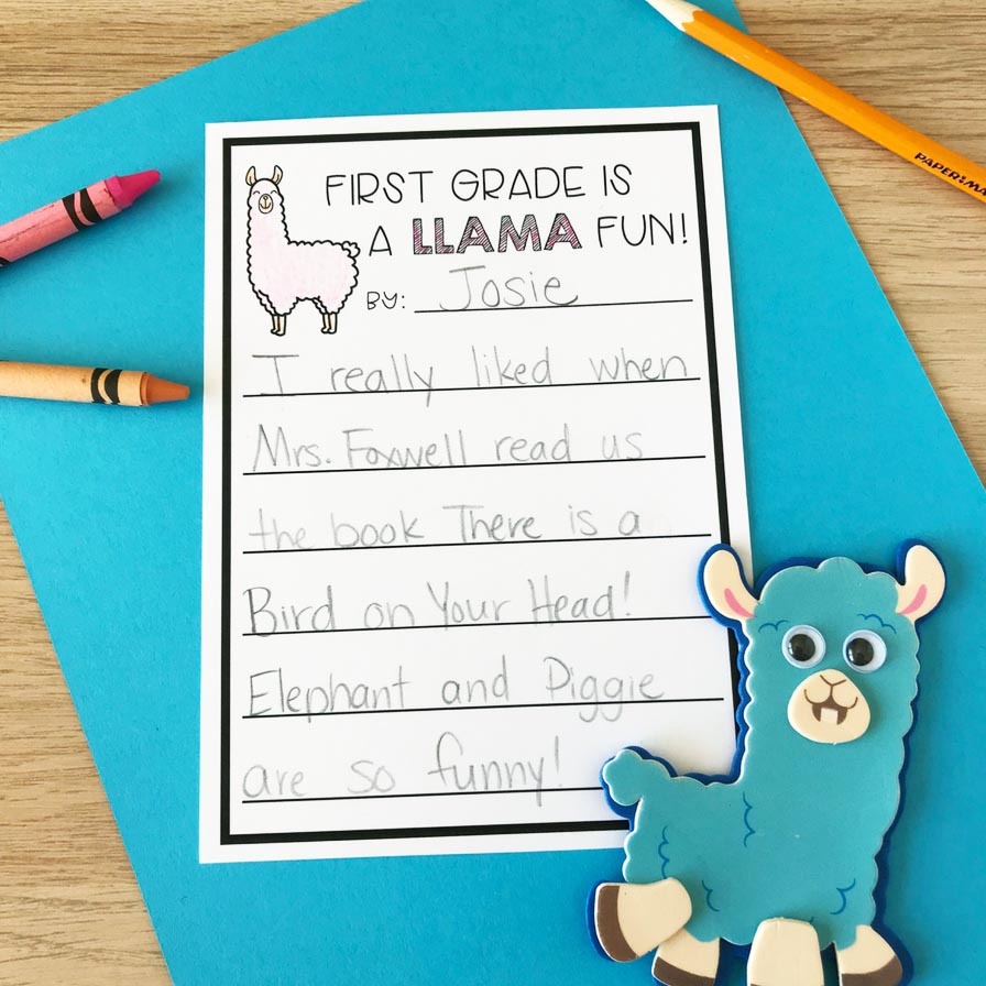 Llama Back to School Writing Craft | Fun365