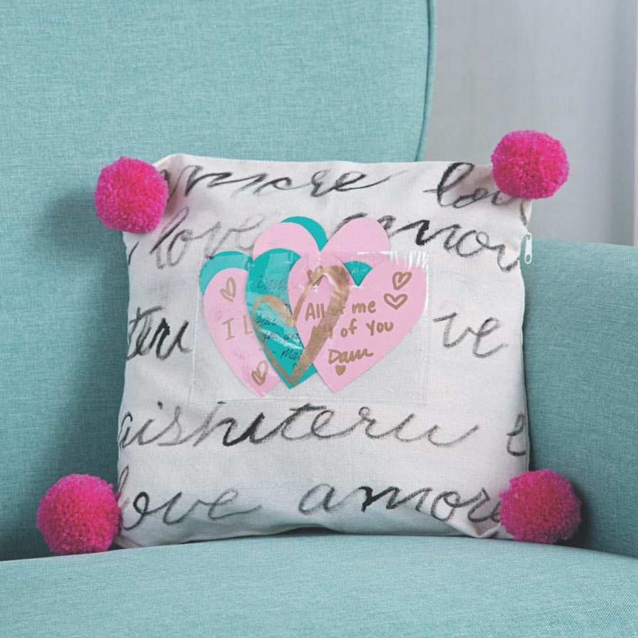 DIY Love Notes Canvas Pillow | Fun365