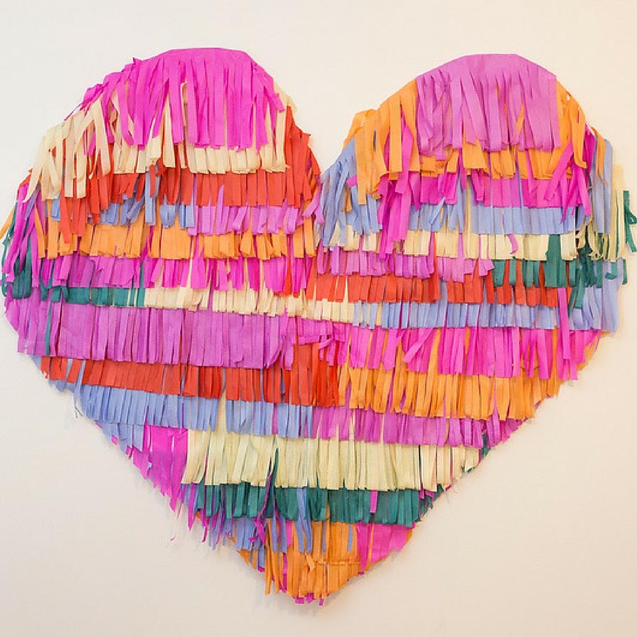 Make a Heart Shaped Fringed Tissue Paper Backdrop | Fun365