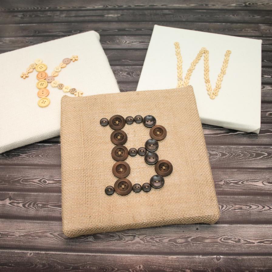 Rustic Wedding Monogram Button Art | Fun365