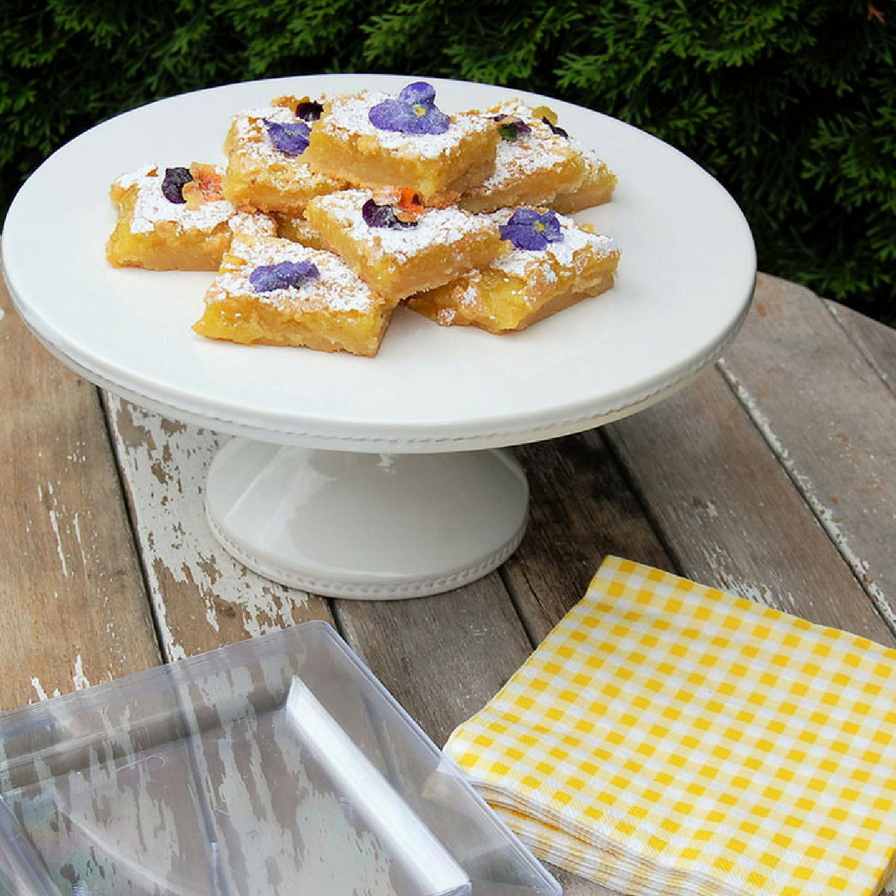 Lemon Squares With Edible Sugared Flowers | Fun365