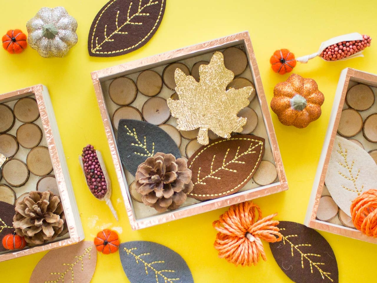 DIY Fall Leaf Shadow Boxes | Fun365