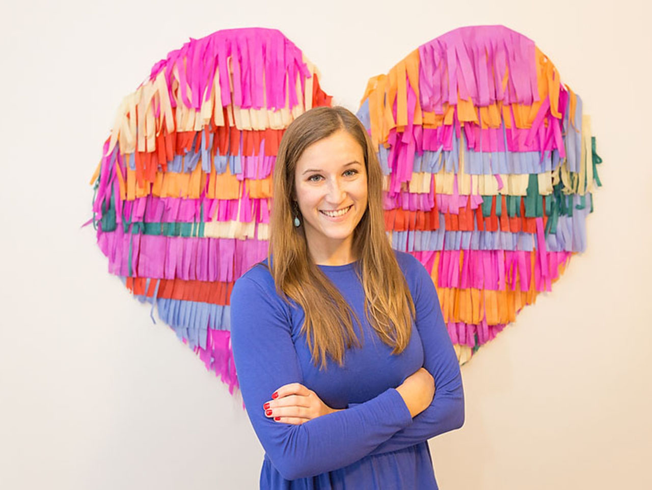 Make a Heart Shaped Fringed Tissue Paper Backdrop | Fun365
